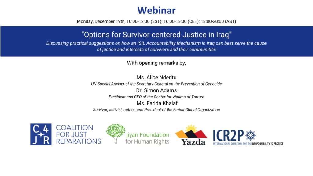 Webinar: “Options for Survivor-centered Justice in Iraq” - Jiyan Foundation For Human Rights